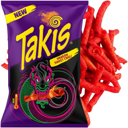 Chipsy Kukurydziane Tortilla Chips Ostre Dragon Sweet Chilli 100g TAKIS ...